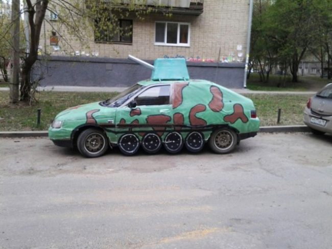 For Some Strange Reason Russians Love To Turn Their Cars Into Tanks ...