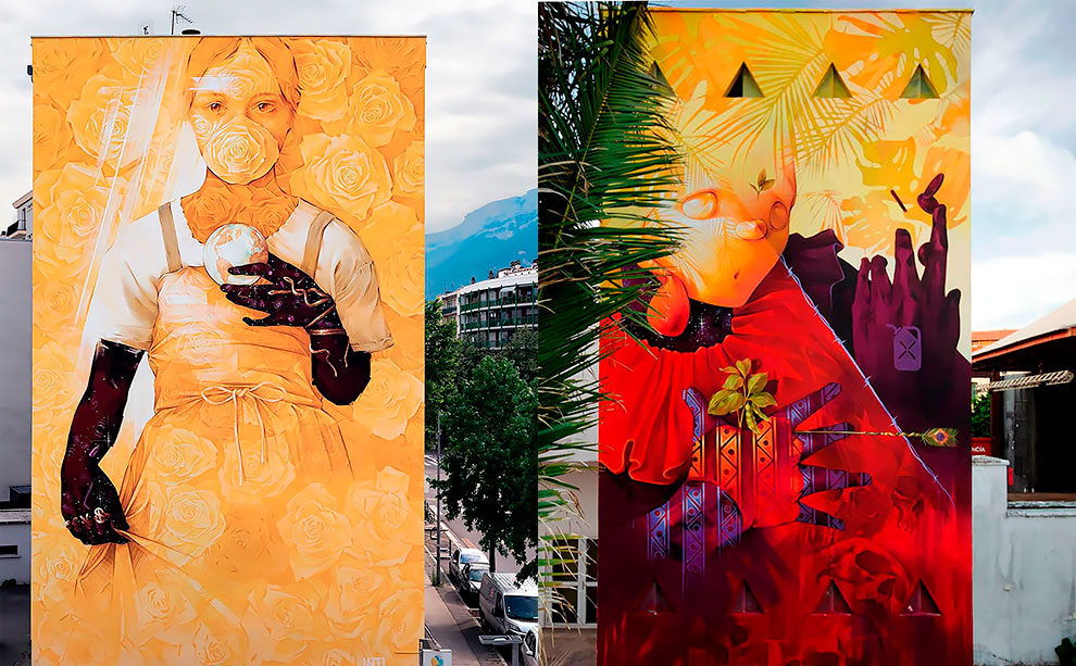Thought-Provoking, Colossal Murals by INTI, Chilean Street Artist ...