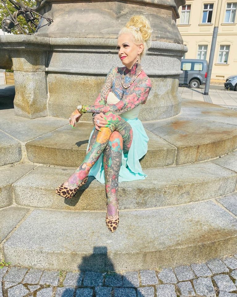 This German Grandma Spends 30 Thousand Euros To Tattoo Her Whole Body ...