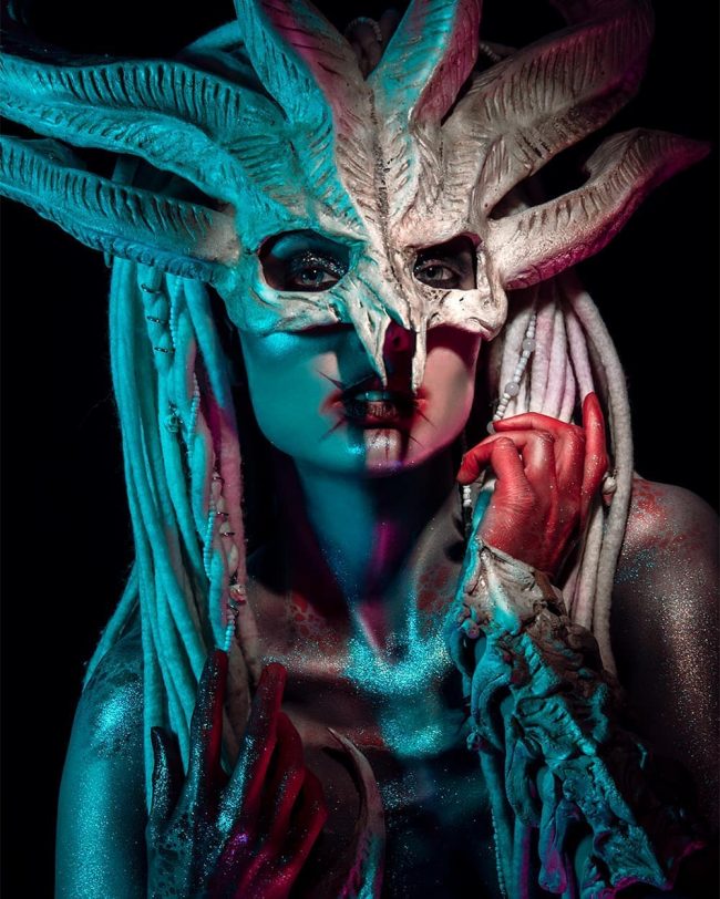 Makeup Artist Creates Dark Fantasy Costumes From The Lightweight ...