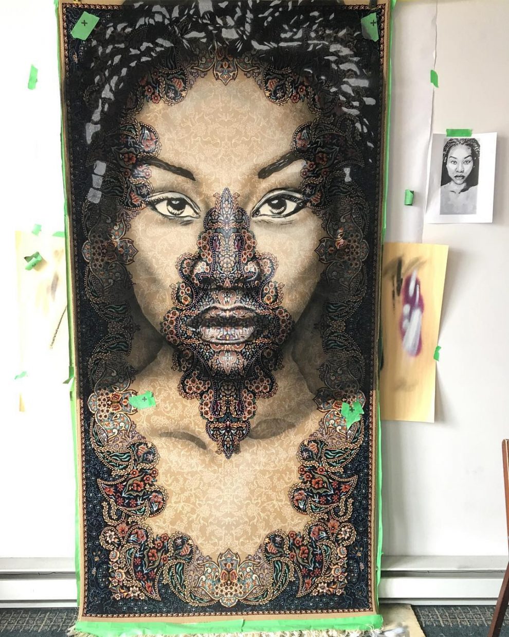 Street Artist Uses Traditional Persian Rugs As Canvas To Spray-Paint ...