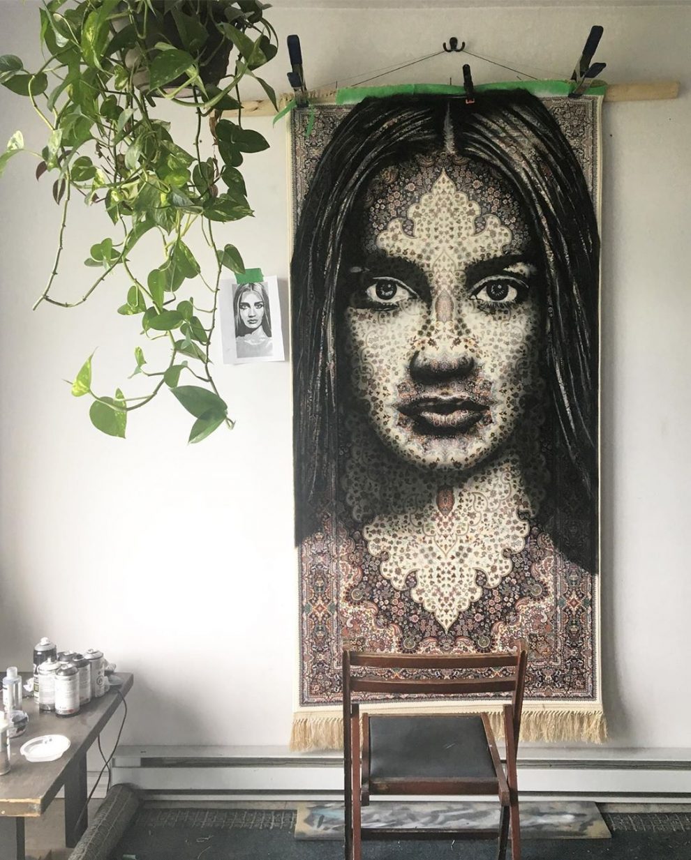 Street Artist Uses Traditional Persian Rugs As Canvas To Spray-Paint ...