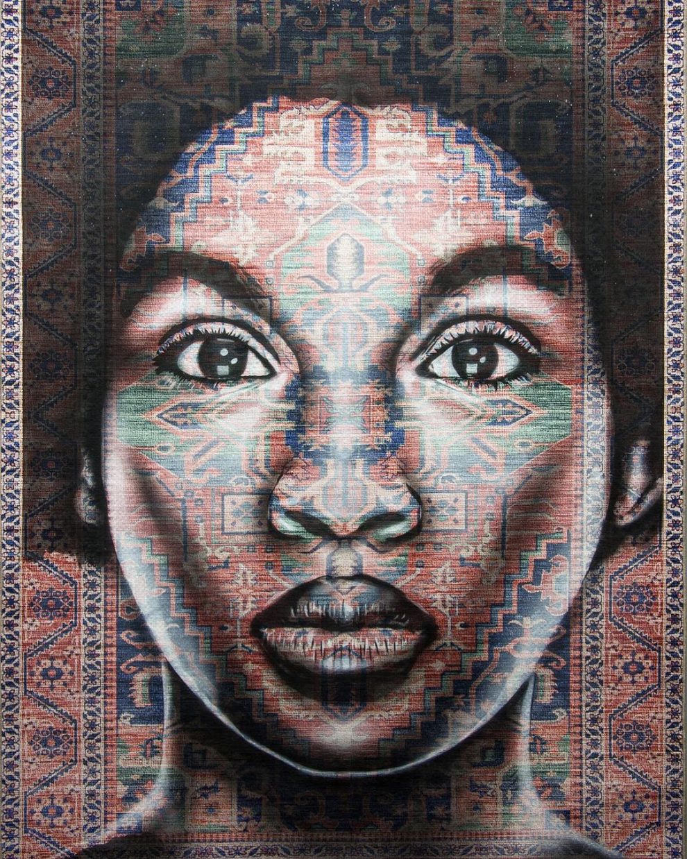 Street Artist Uses Traditional Persian Rugs As Canvas To Spray-Paint ...