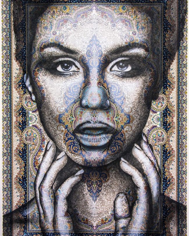 Street Artist Uses Traditional Persian Rugs As Canvas To Spray-Paint ...