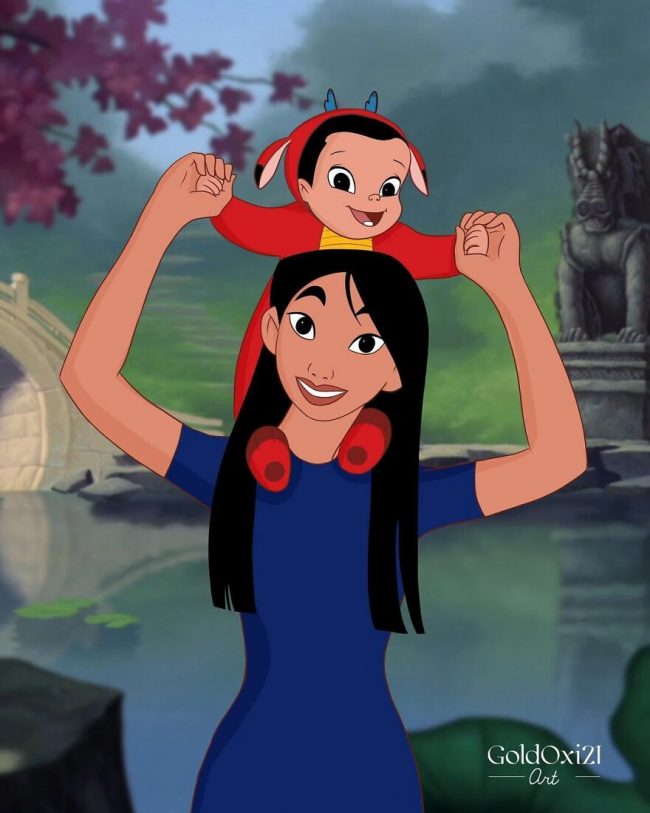 Russian Artist Reimagines Disney Princesses As Moms With Babies ...