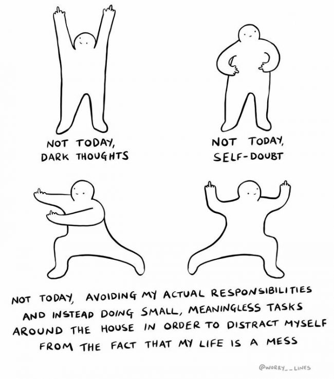 Minimalistic Illustrations That Tackle Mental Health By “Worry Lines ...