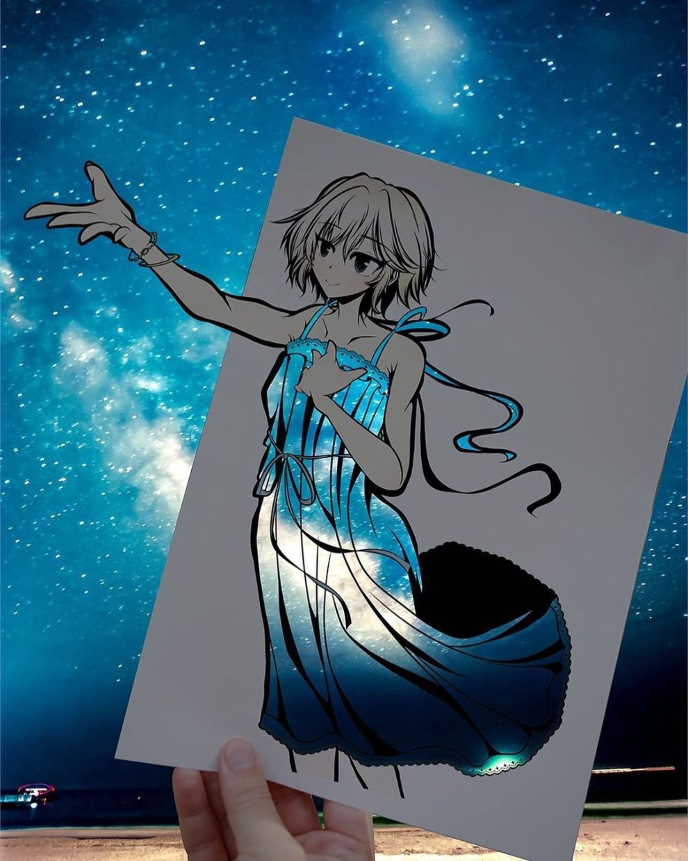 Japanese Artist Colors Anime-Inspired Paper Cutouts With Real-World ...