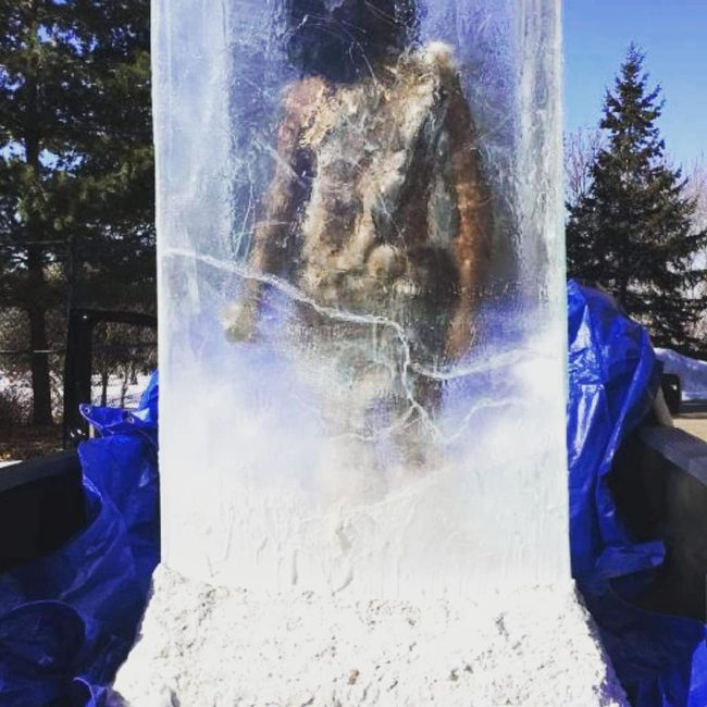 Frozen Caveman Sculpture Compared To Monolith Appears In Minneapolis ...