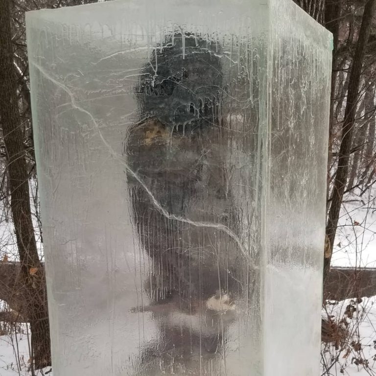 Frozen Caveman Sculpture Compared To Monolith Appears In Minneapolis ...