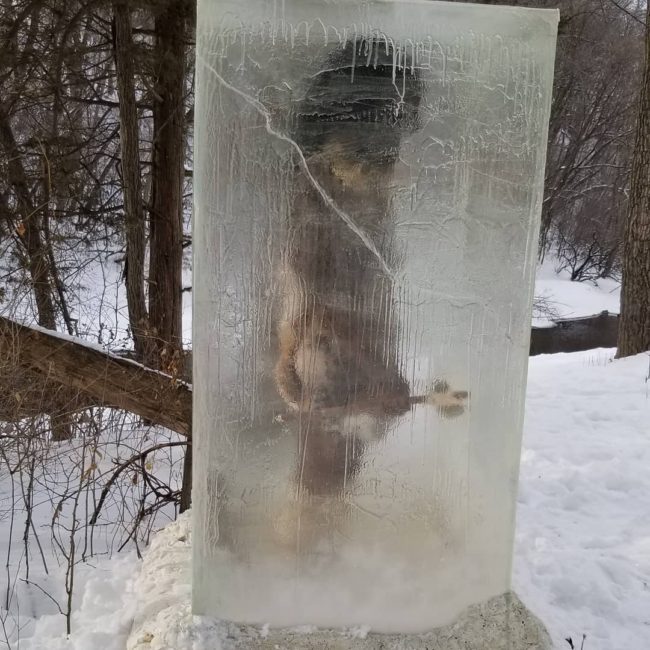 Frozen Caveman Sculpture Compared To Monolith Appears In Minneapolis ...
