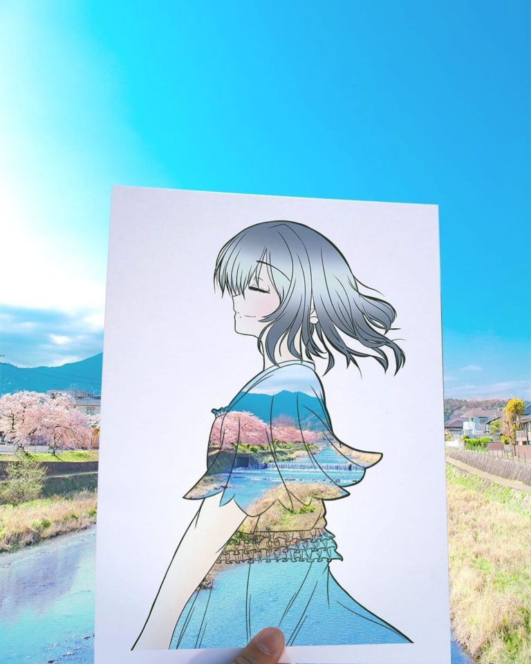 Japanese Artist Colors Anime-Inspired Paper Cutouts With Real-World ...