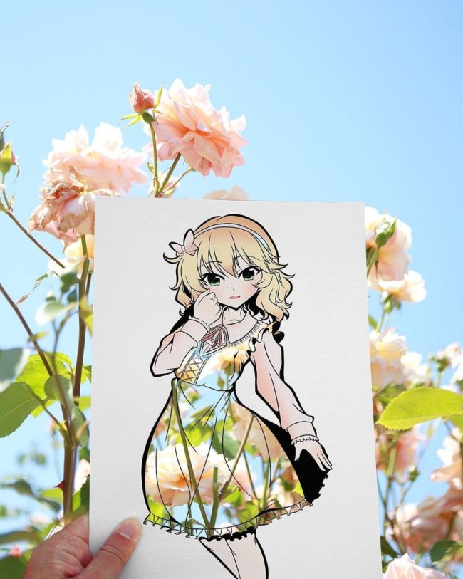 Japanese Artist Colors Anime-Inspired Paper Cutouts With Real-World ...