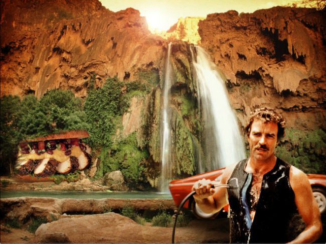 Tom Selleck Photoshopped Into Waterfall Scenes With a Sandwich » Design ...