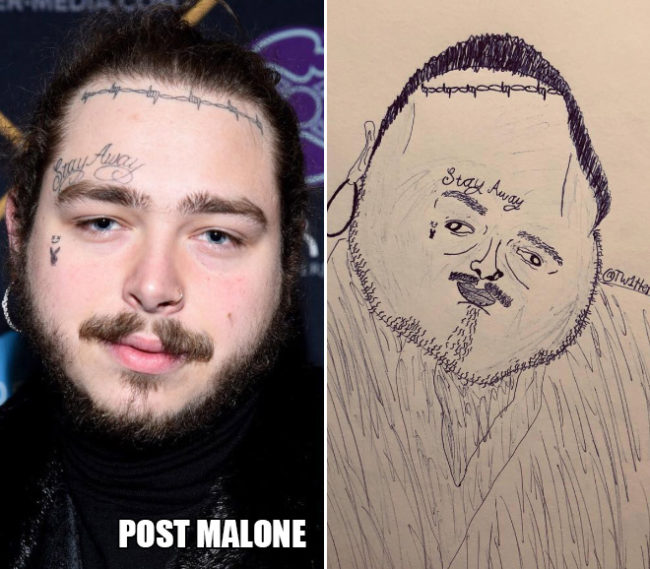 Hilariously Bad Celebrity Portraits by Twitter Picasso » Design You ...