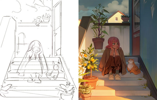 Sketch Vs. Final: Artists Show The Huge Difference Between Their ...