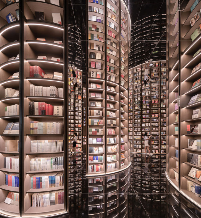 Mirrored Ceiling Makes Bookstore Look Like an Infinite Library » Design ...