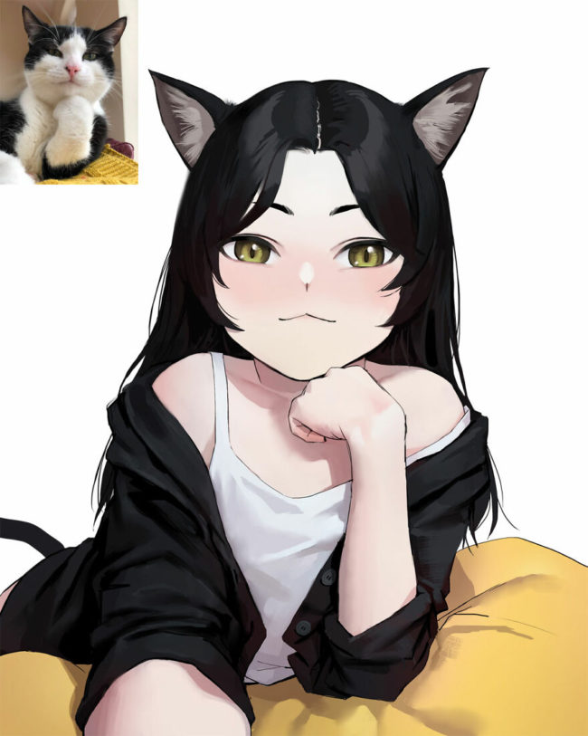 This Japanese Artist Imagined What Cats Would Look Like As Anime Girls ...