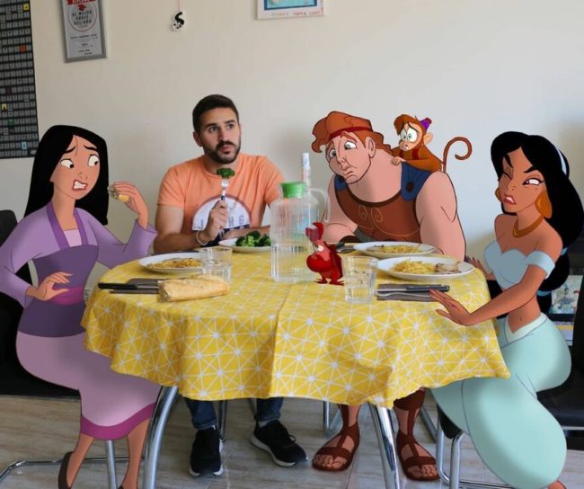 Guy Edits Disney Characters Into His Photos And The Result Looks Like ...