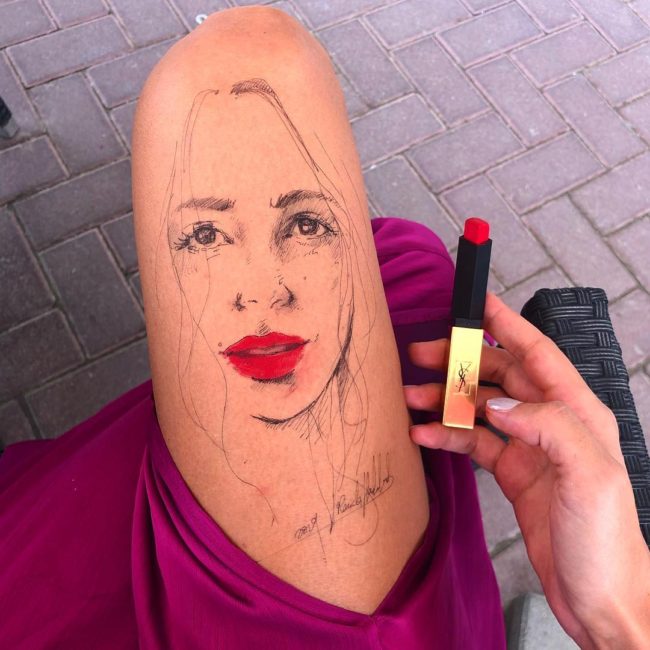 Artist Uses Her Own Thighs As A Canvas And Creates Stunning Ink ...