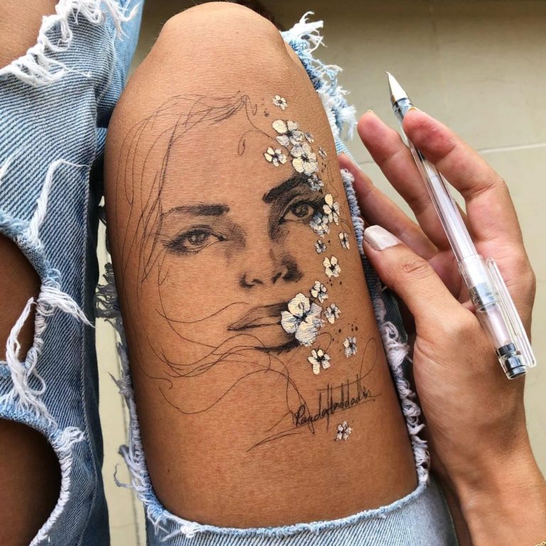 Artist Uses Her Own Thighs As A Canvas And Creates Stunning Ink ...