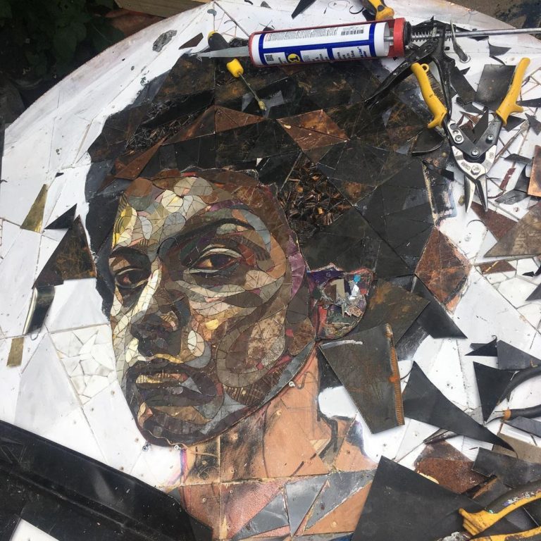 British Artist Crafts 19 Mosaic Portraits Of Real People Using Metal ...