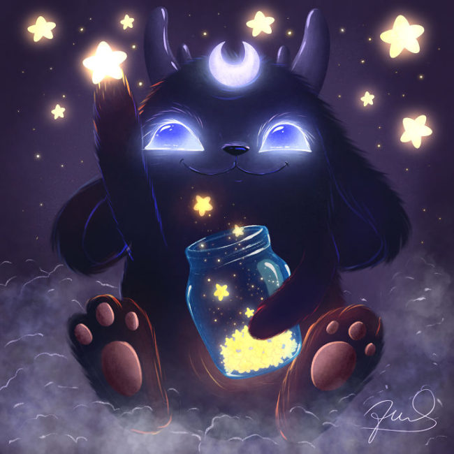 This Artist Illustrates Adorable Glowing Monsters From Outer Space ...