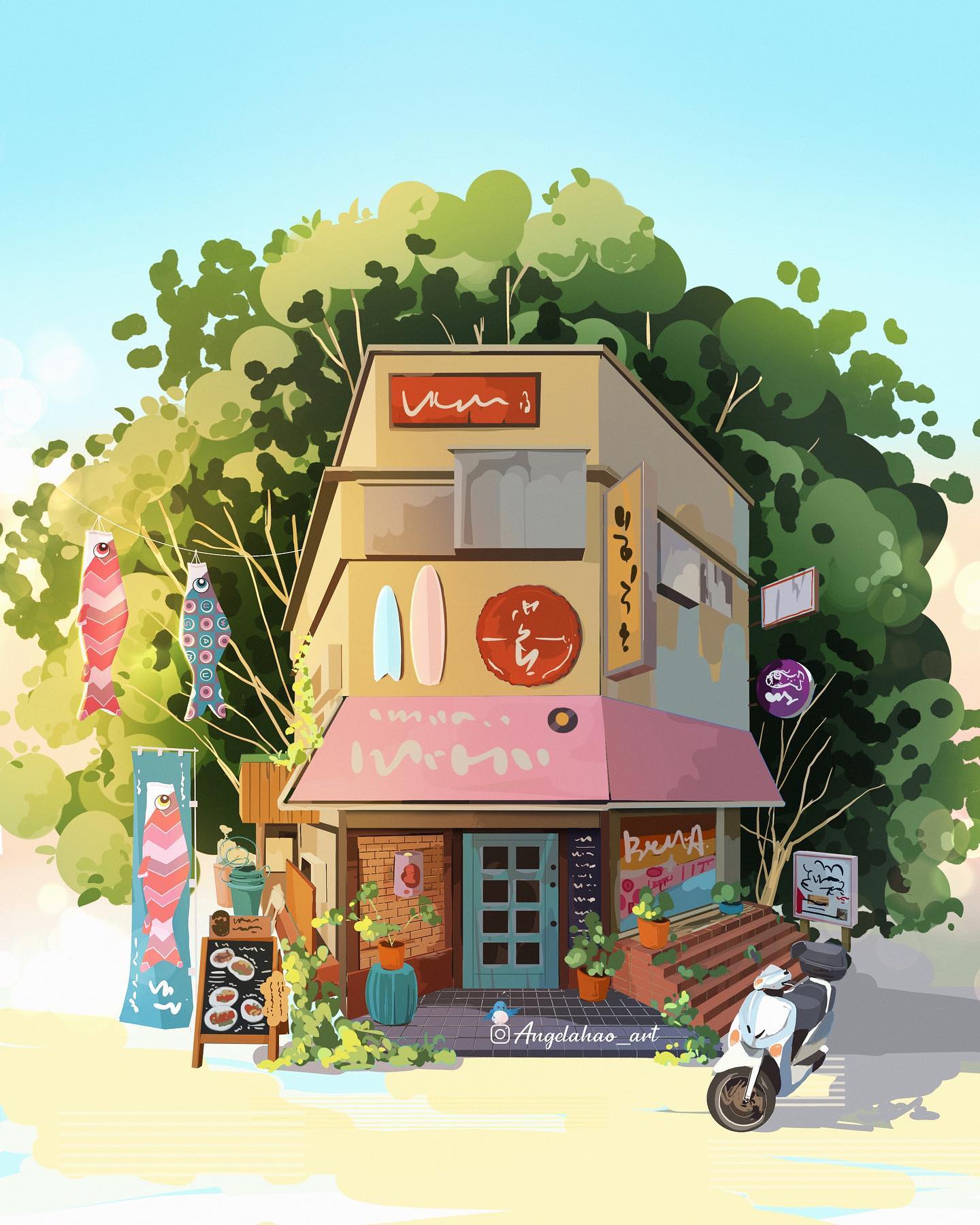 Artist Creates Colorful Illustrations Of Inviting And Cozy Japanese ...