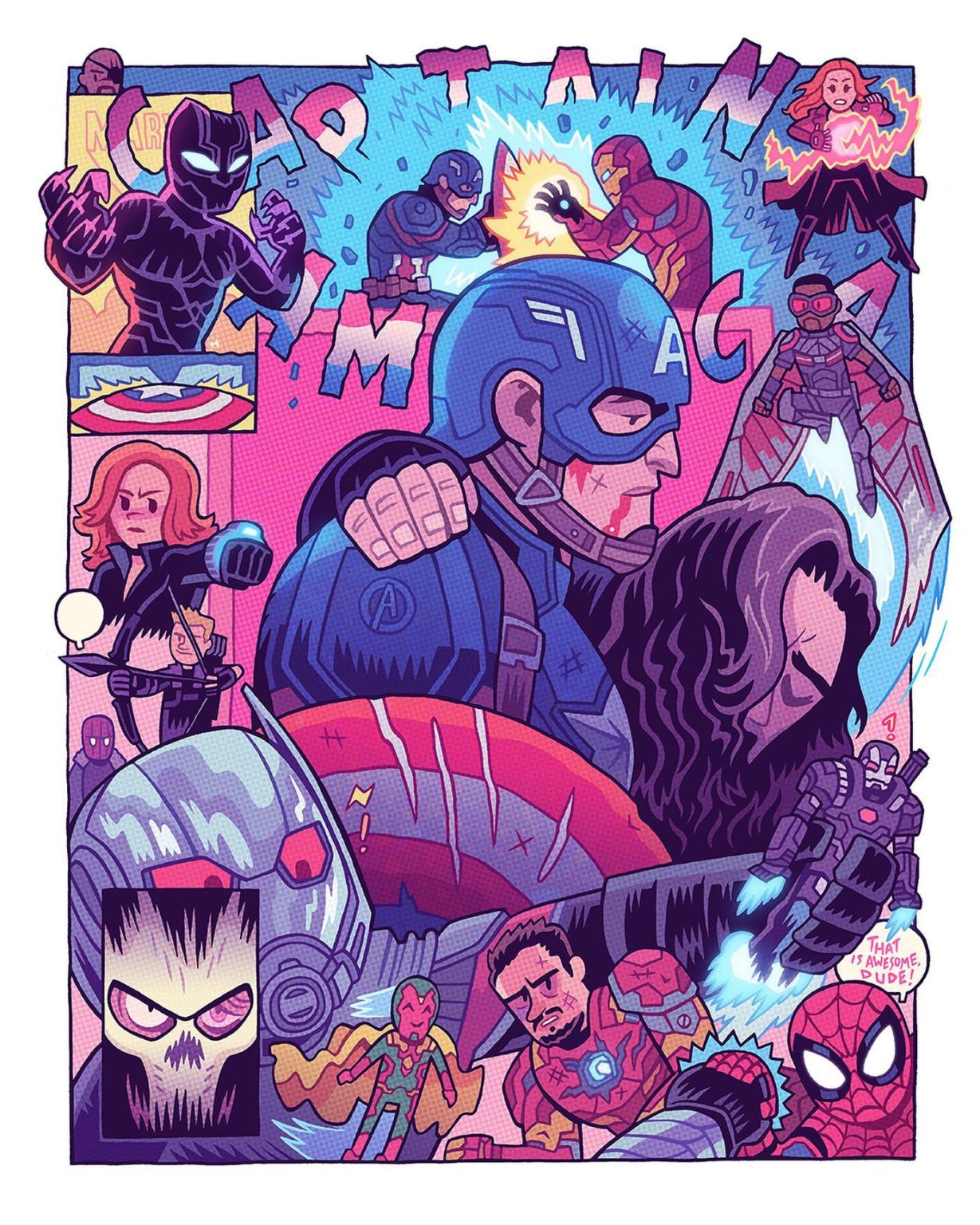 Tiny Superheroes in Superb Comic Art by Dan Hipp » Design You Trust ...