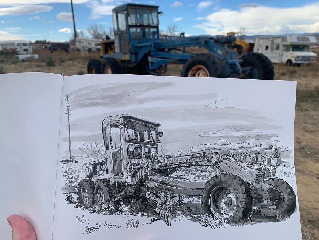 Machinery In Black And White: Cool Rapid Sketches By Paul Heaston ...
