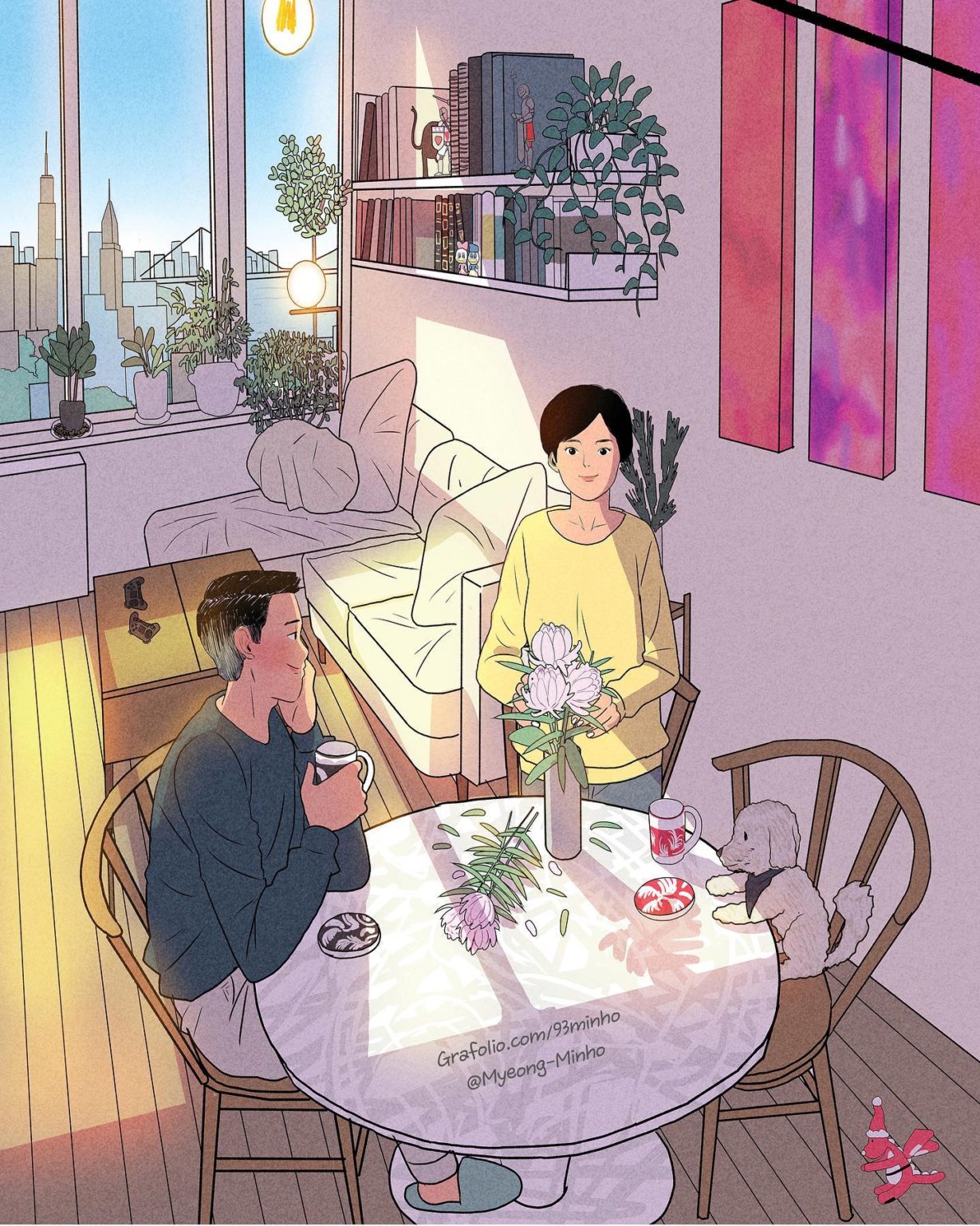 Korean Artist Illustrates The Daily Life Of A Loving Couple In An ...