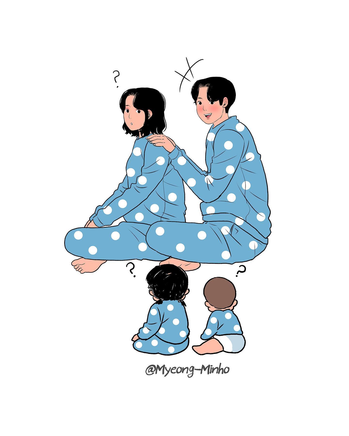 Korean Artist Illustrates The Daily Life Of A Loving Couple In An ...