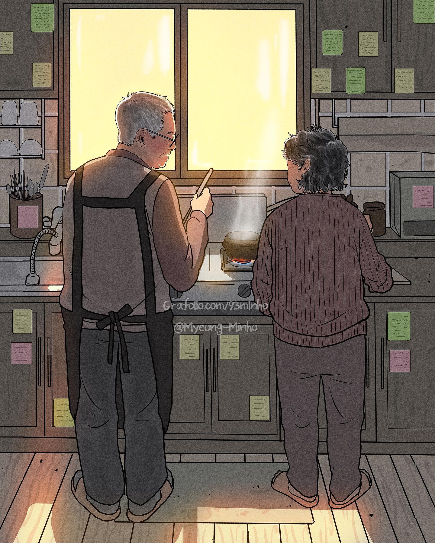 Korean Artist Illustrates The Daily Life Of A Loving Couple In An ...