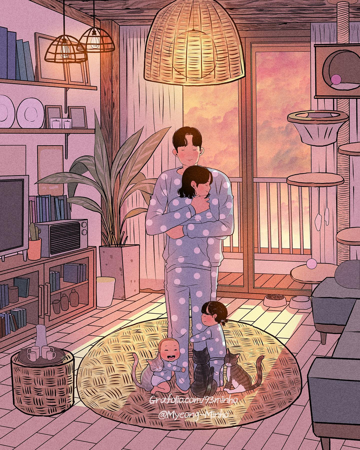 Korean Artist Illustrates The Daily Life Of A Loving Couple In An ...