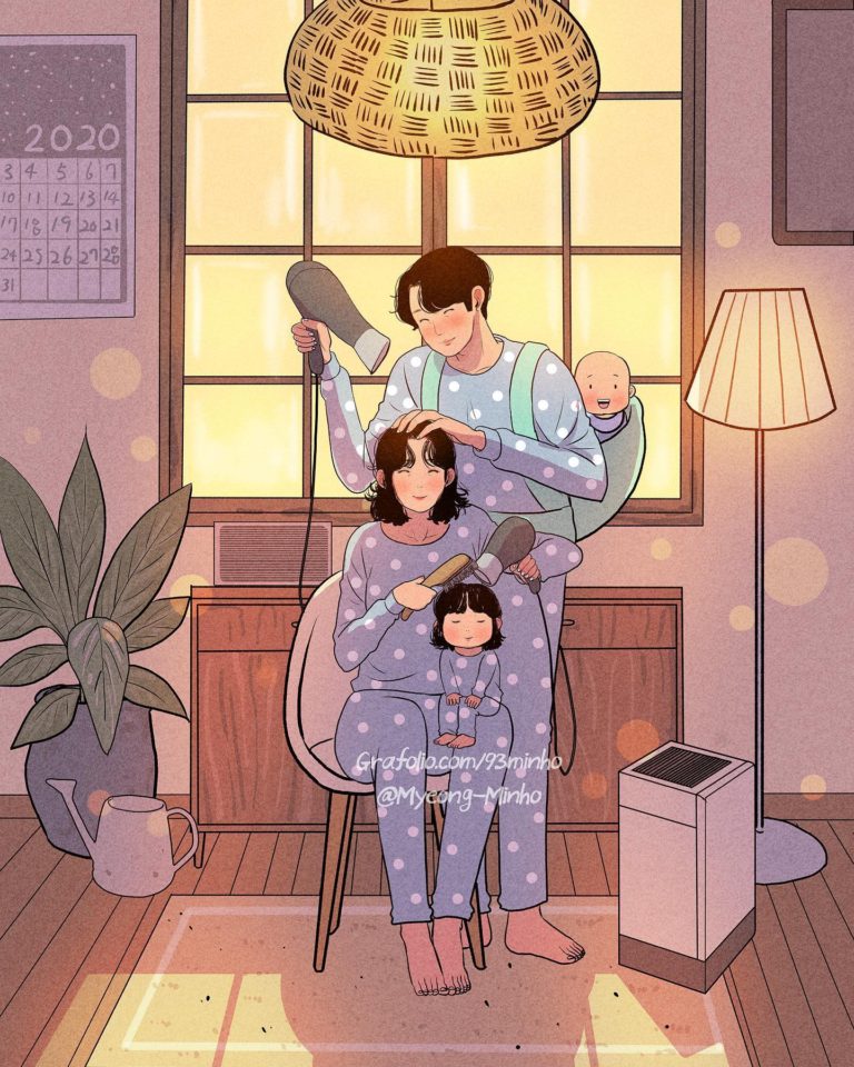Korean Artist Illustrates The Daily Life Of A Loving Couple In An ...