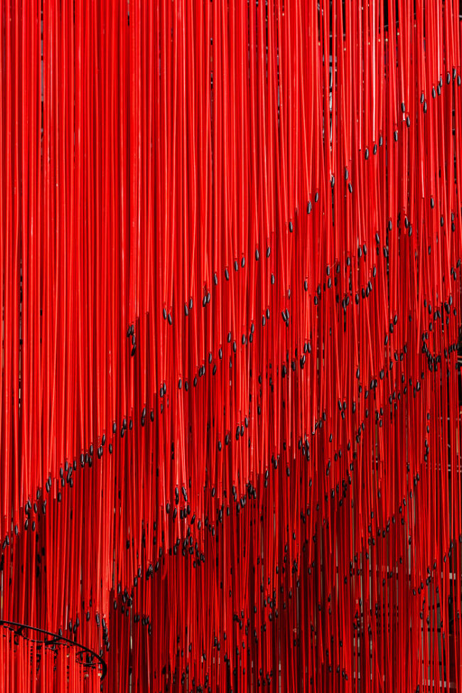 Memory Veil: 10,000 Strands Of Red String Beads Art Installation ...