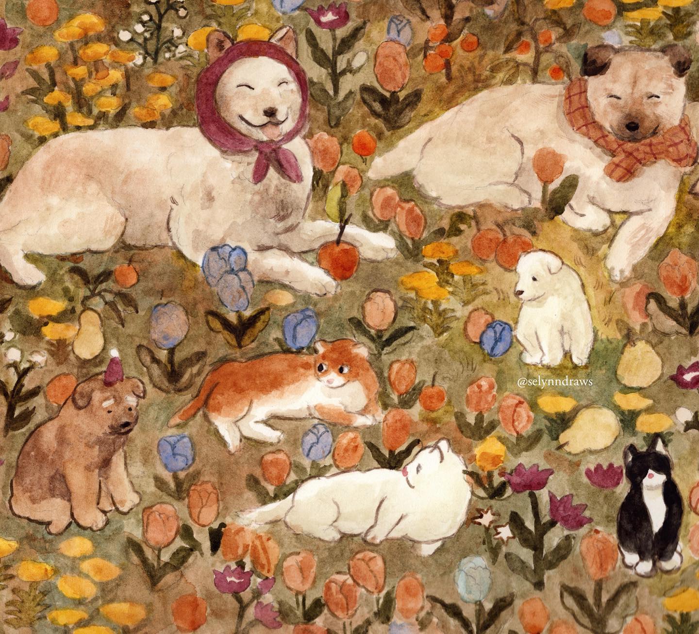 Selynn Lee Draws Cute Pets in Headscarves » Design You Trust — Design ...