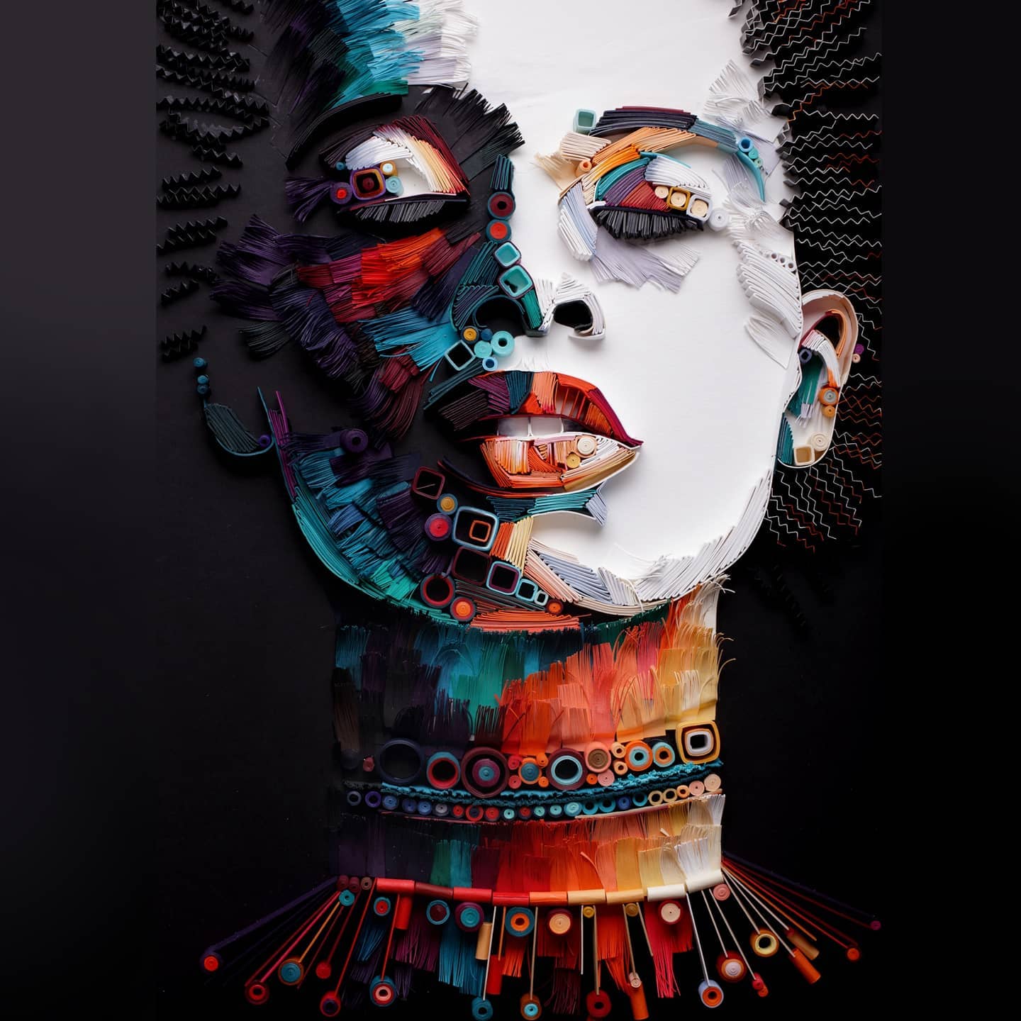 Artist Creates Handmade Illustrations Using Only Strips Of Paper ...