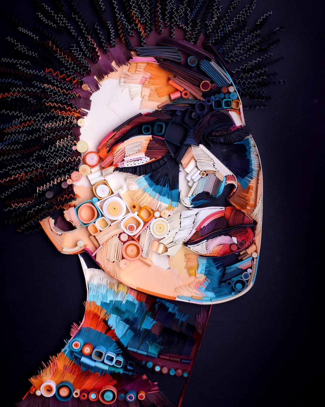 Artist Creates Handmade Illustrations Using Only Strips Of Paper ...