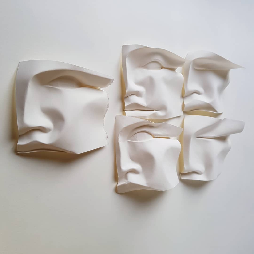 Artist Creates Incredible Facial Sculptures Made From Folded Paper ...