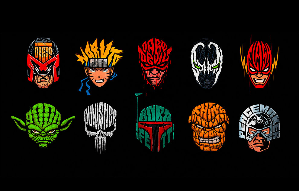 Facetters: Designer Created a Cool Collection of “Hero Logos ...