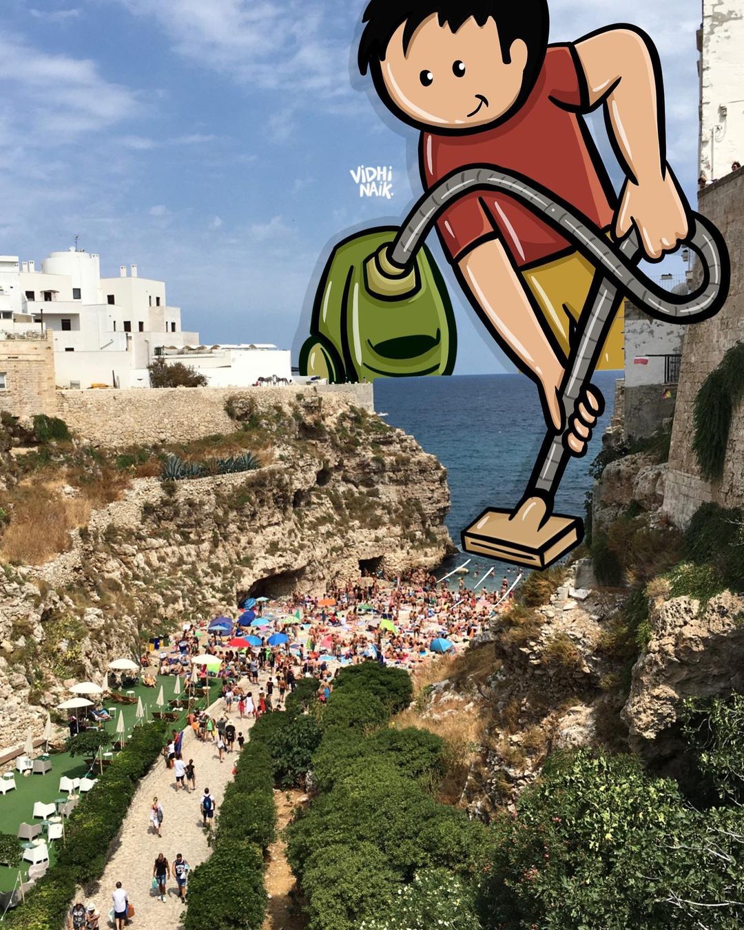 This Artis Creates Creative Cartoon Drawings On Pictures Of Everyday ...