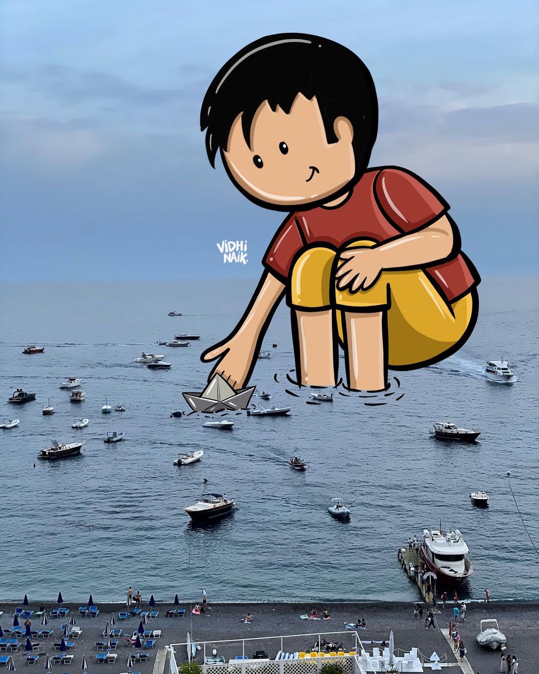 This Artis Creates Creative Cartoon Drawings On Pictures Of Everyday ...