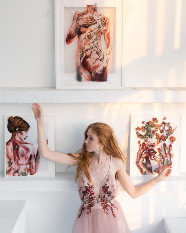 Self-Taught Artist Uses a Unique, Personalized Art Technique of Embroidery on Tulle Fabrics ...