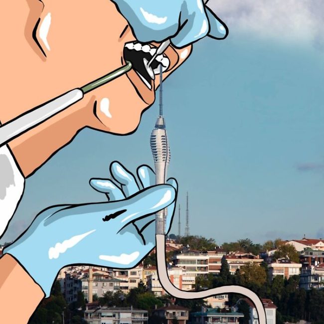 Robin Yayla Creates Illustrations On Top Of Scenic Pictures And It ...