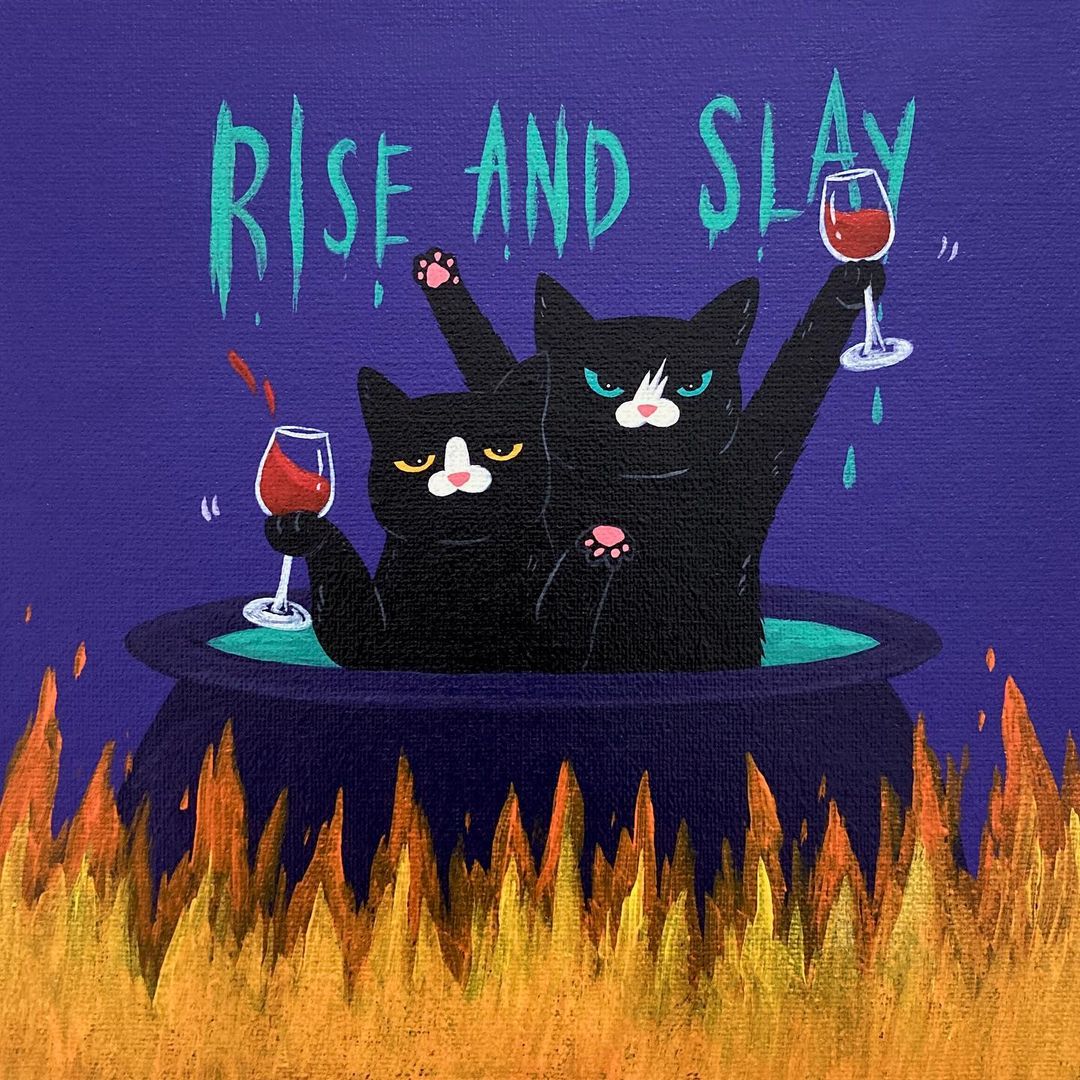 Humorous Illustrations Blending Sarcastic Nature and Adopted Cat’s ...