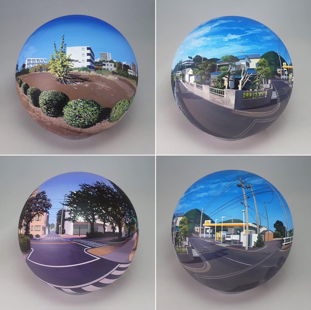 The Incredible Hyper-Realistic Spherical Paintings of Japanese Artist ...