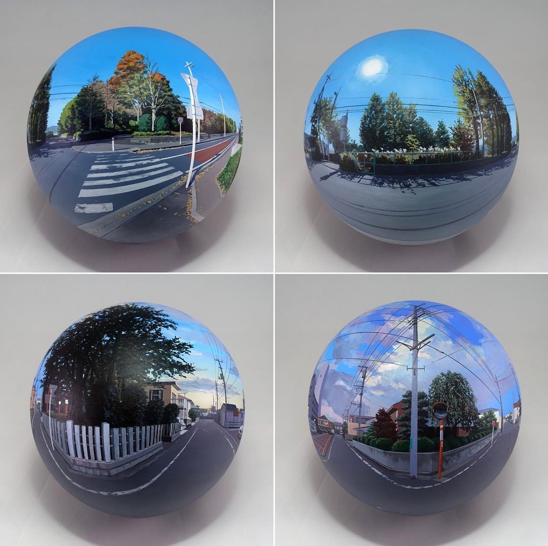 The Incredible Hyper-Realistic Spherical Paintings of Japanese Artist ...