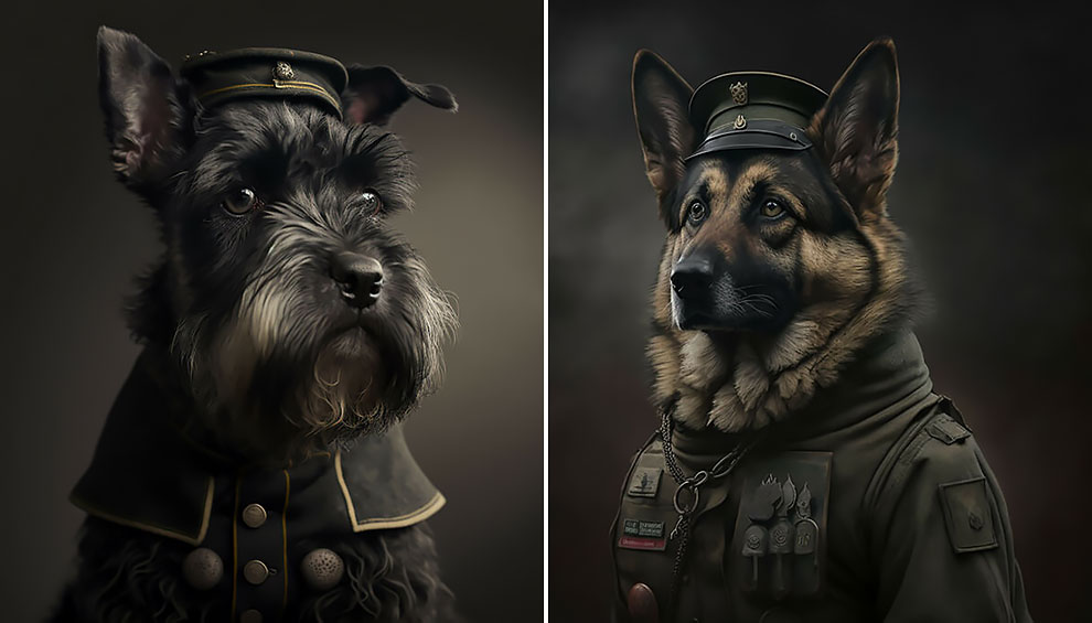 “Dog Heroes”: Photographer Creates Realistic AI-Portraits Of Dogs In ...