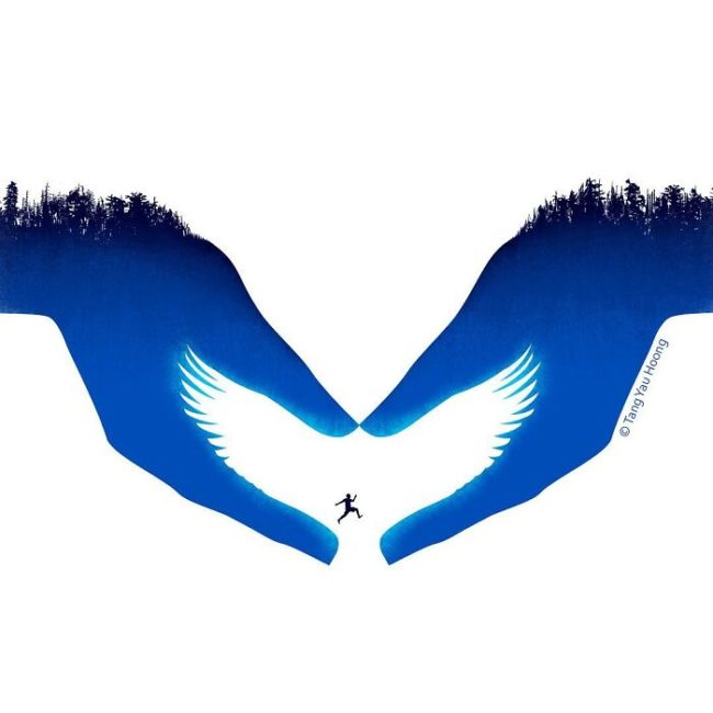 Illustrator Tang Yau Hoong Uses Negative Space to Create Conceptual Art ...