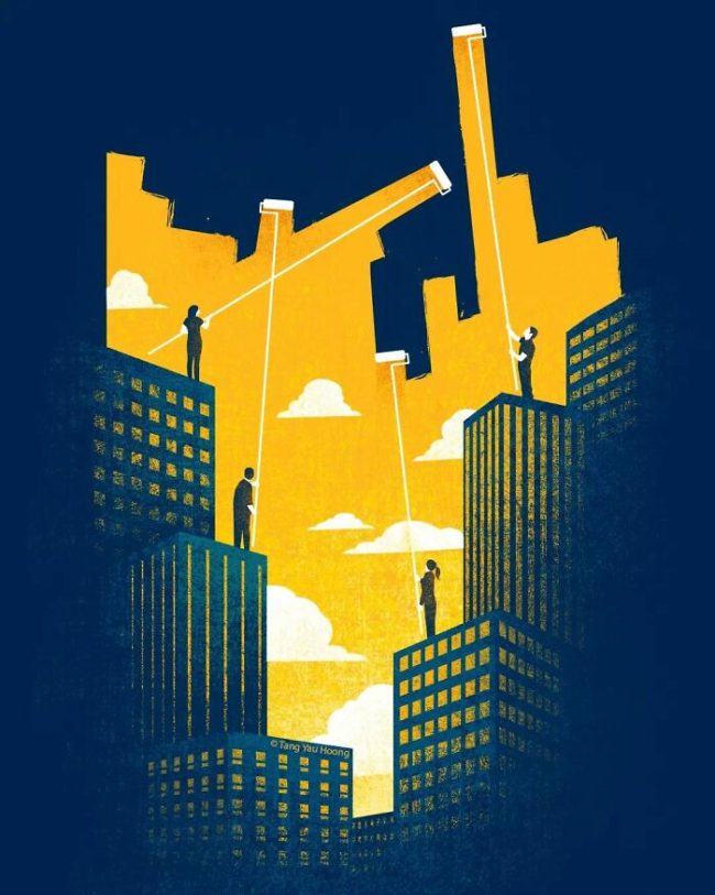 Illustrator Tang Yau Hoong Uses Negative Space to Create Conceptual Art ...
